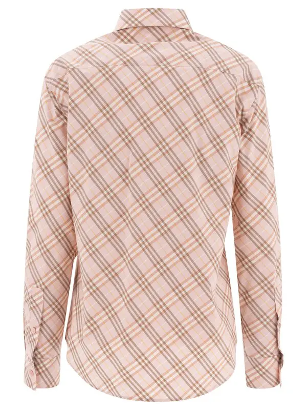 Burberry Logo Embroidered Checkered Shirt - Fluff Color