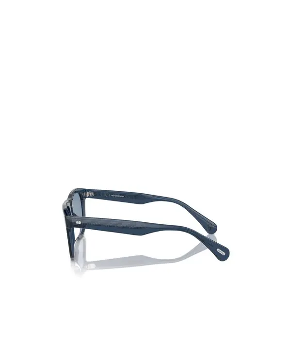 Oliver Spencer R-3 Square-frame Sunglasses - Blue Ash