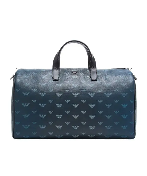 Emporio Armani Monogram Logo Duffle Bag - Blue