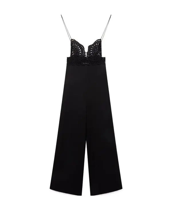 Stella McCartney Crochet And Wide Leg Jumpsuit - Black