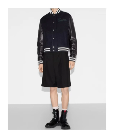 Gucci Leather Varsity Jacket