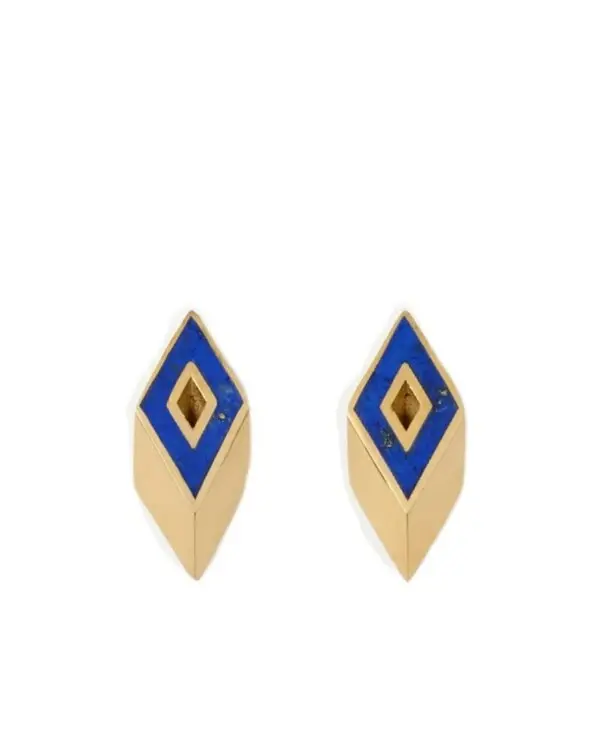 Burberry Hollow Silver Stud Earrings - Yellow