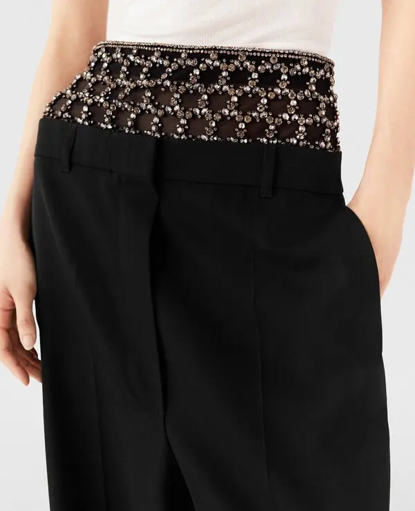 Stella McCartney Embellished High Waist Straight Leg Pants