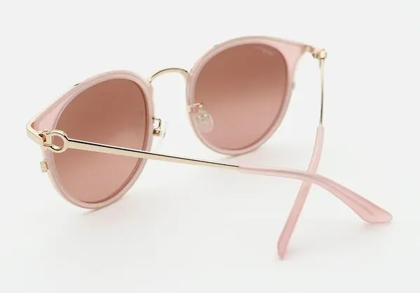 FERRAGAMO Round Frame Logo Sunglasses