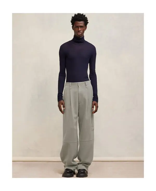 AMI Paris Pleated Wide-leg Cargo Pants