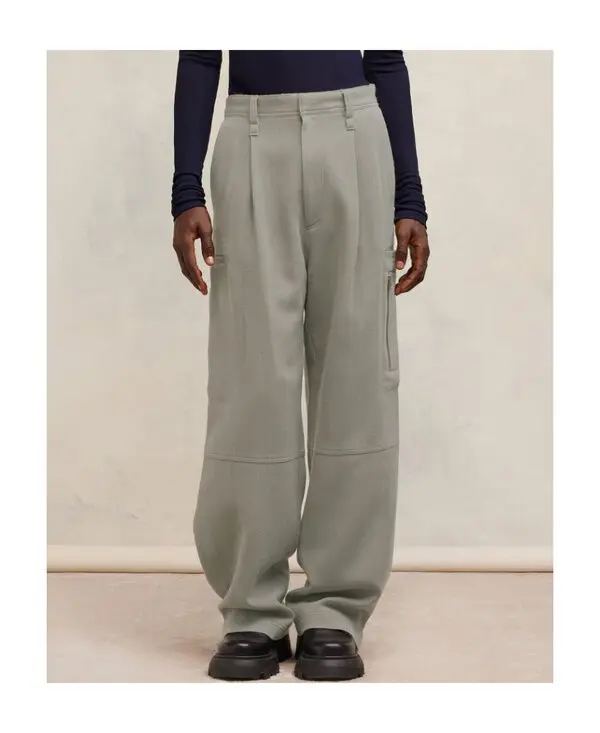 AMI Paris Pleated Wide-leg Cargo Pants