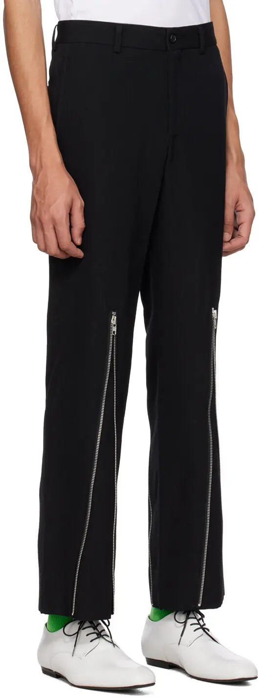 Comme Des Garçons Zip Detailed Trousers