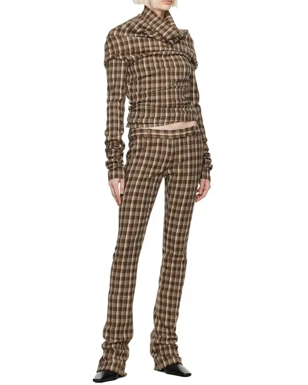Acne Studios Check Tailored Trousers - Beige/brown