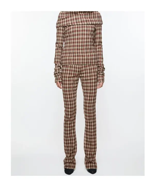 Acne Studios Check Tailored Trousers - Beige/brown
