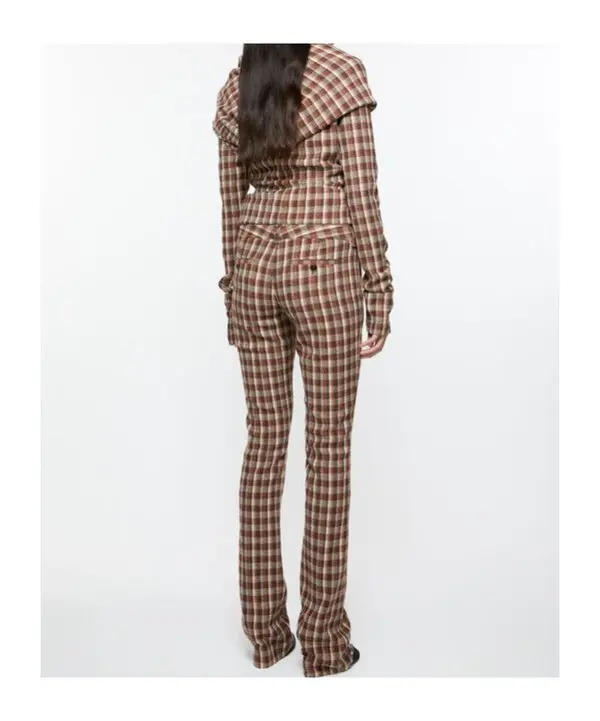 Acne Studios Check Tailored Trousers - Beige/brown