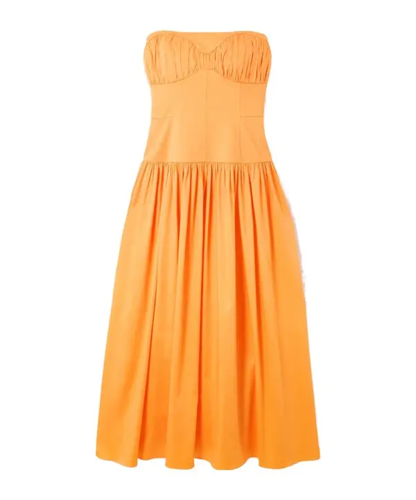Tove Strapless Dress - Orange