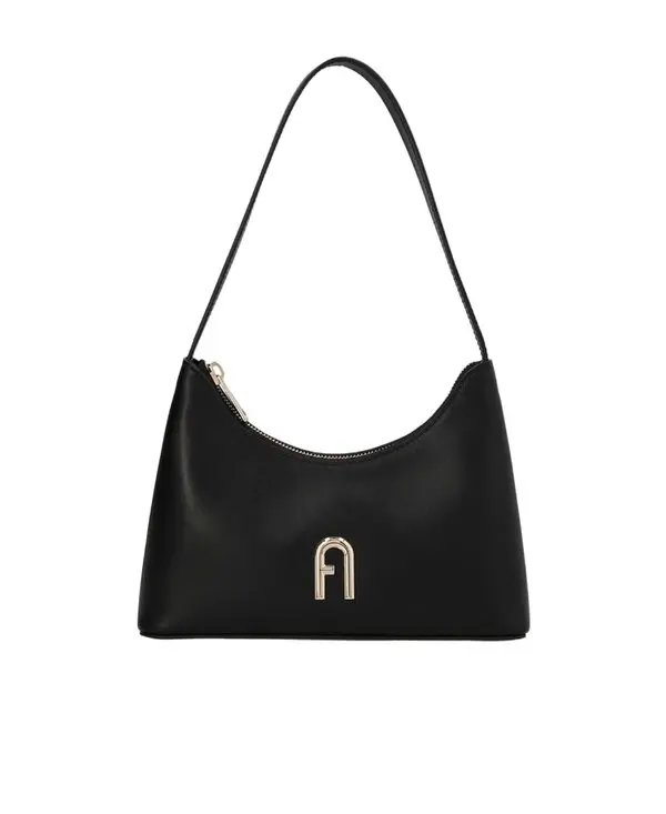 Furla Diamante Logo Plaque Mini Shoulder Bag - Black