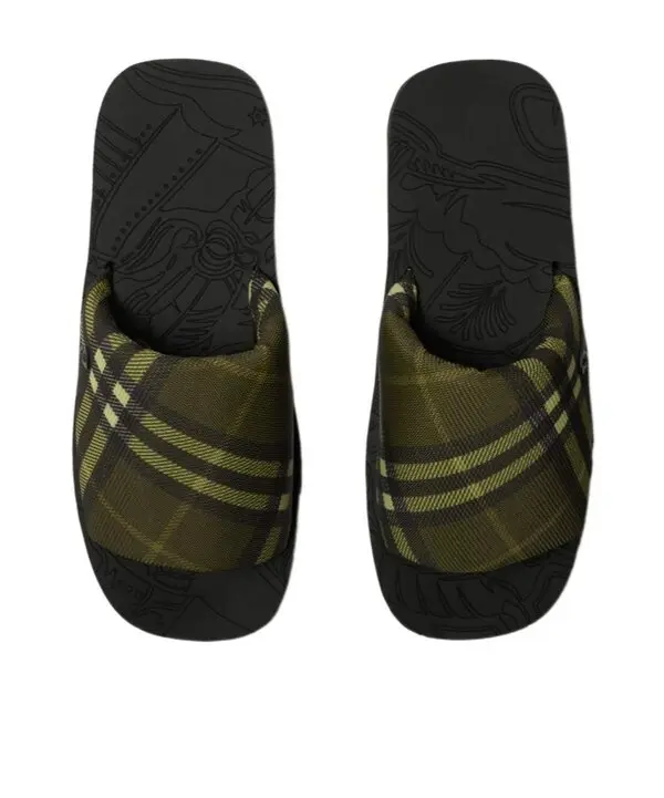 Burberry Check Trek Slides - Black