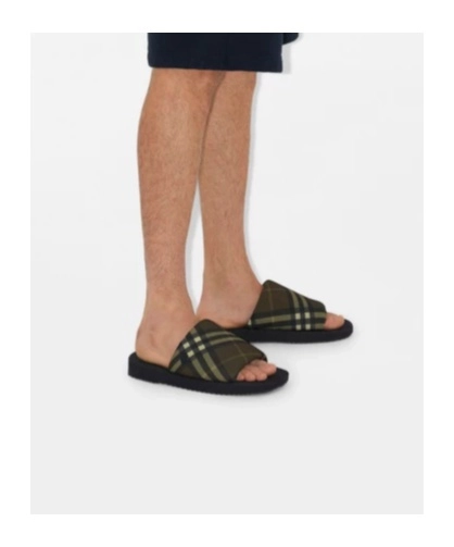 Burberry Check Trek Slides - Black