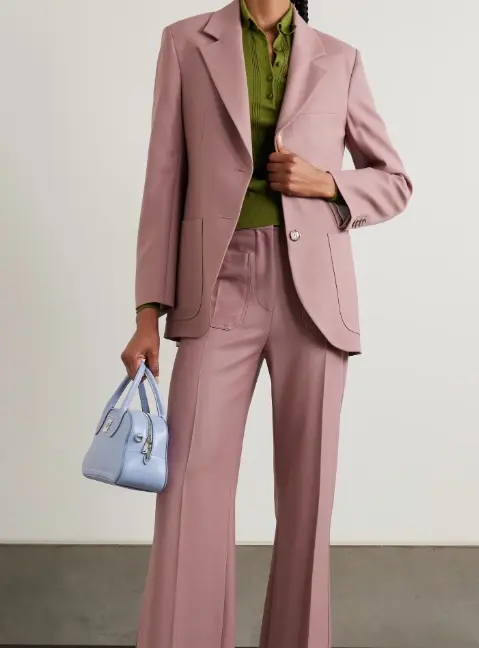 Victoria Beckham Single-breasted Long-sleeved Blazer - Gray