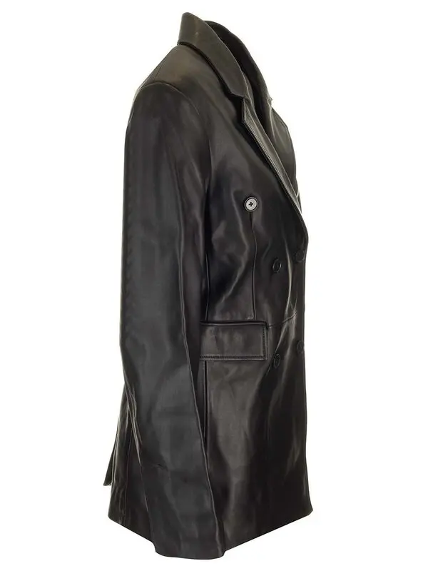 LOULOU STUDIO Benetra Double-breasted Leather Blazer