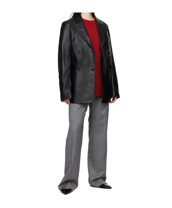 LOULOU STUDIO Benetra Double-breasted Leather Blazer