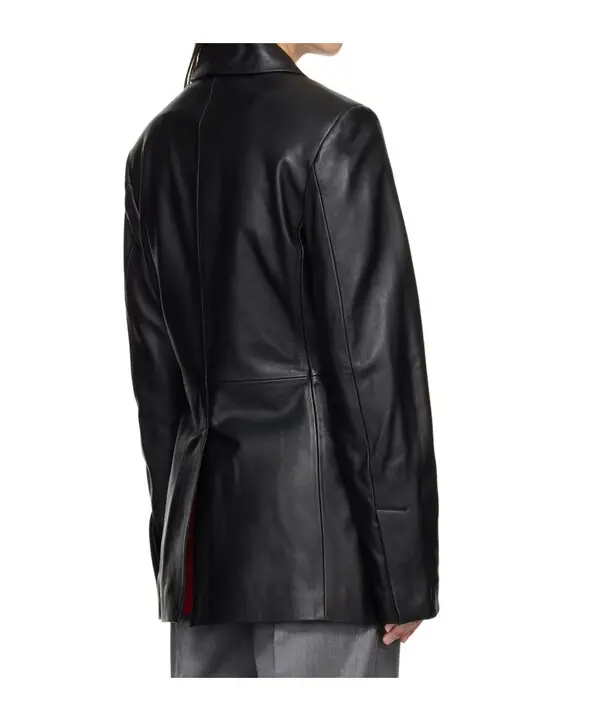 LOULOU STUDIO Benetra Double-breasted Leather Blazer