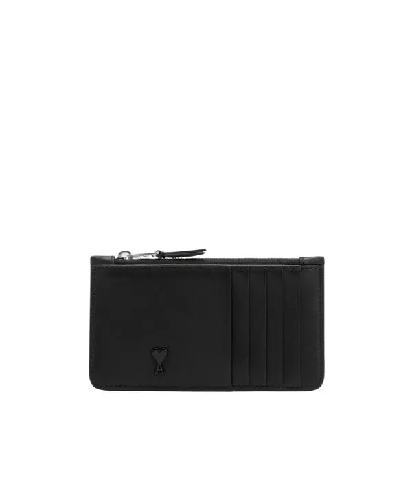 Ami De Coeur Zipped Card Holder - Black