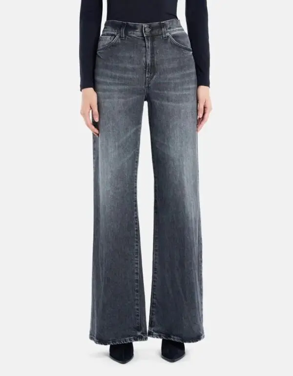 DONDUP Amber Wide-leg Jeans - Black