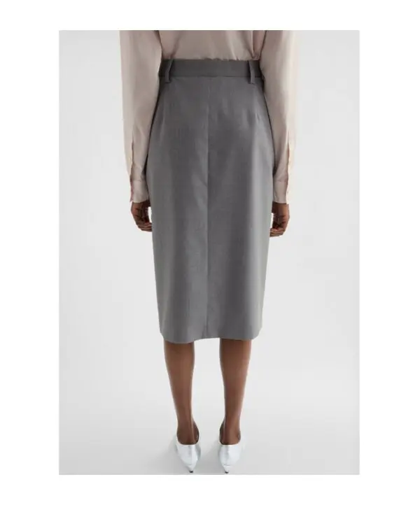 JIL SANDER Dry Wool Poplin Skirt - Shadow