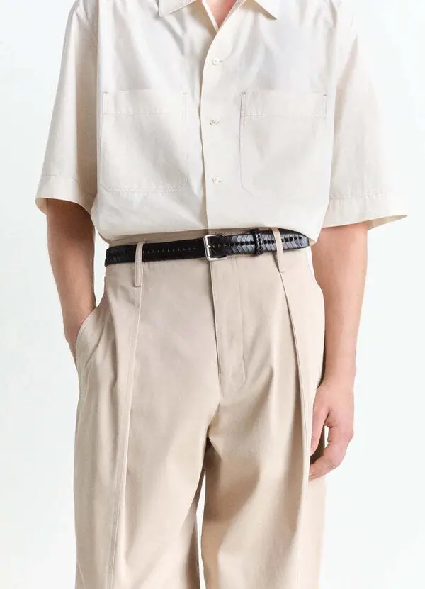 LEMAIRE Braided Belt With Silver Buckle