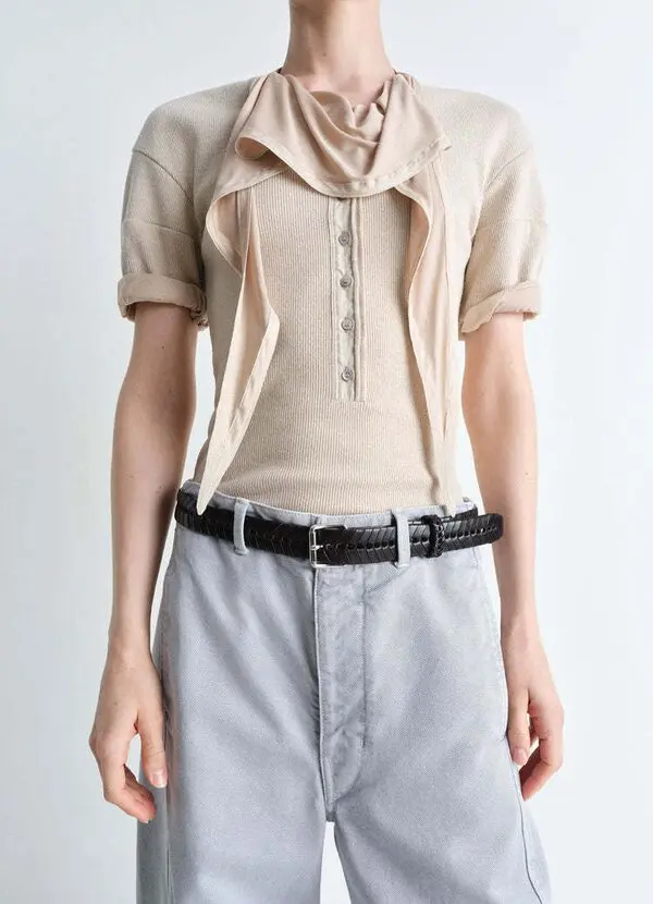 LEMAIRE Braided Belt With Silver Buckle
