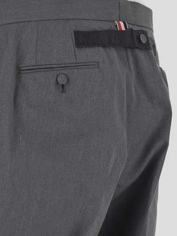 Thom Browne Straight Leg Turn-up Hem Trousers - Medium Gray