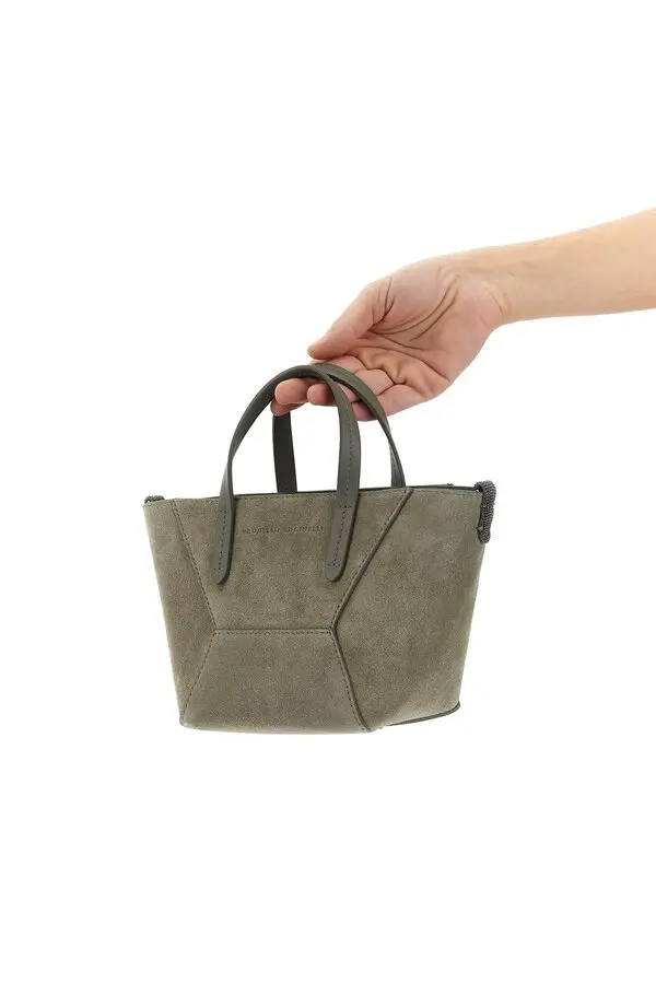 Brunello Cucinelli Duomini Mini Shoulder Bag - Gray