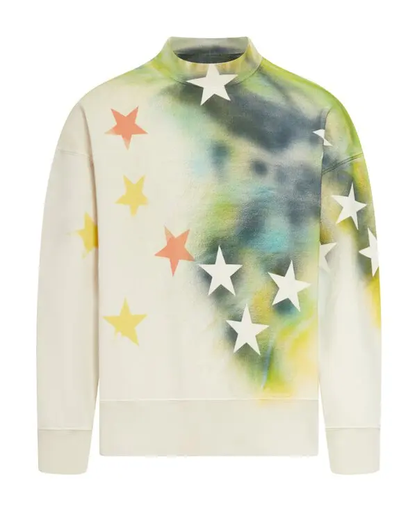 Palm Angels Sprayed Stars Cotton Sweatshirt - White