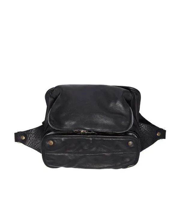 Guidi Zipper Waist Bag - Black