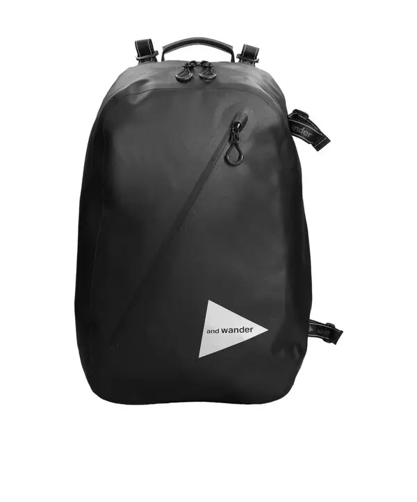 AND WANDER Logo Printed Waterproof Backpack - Black