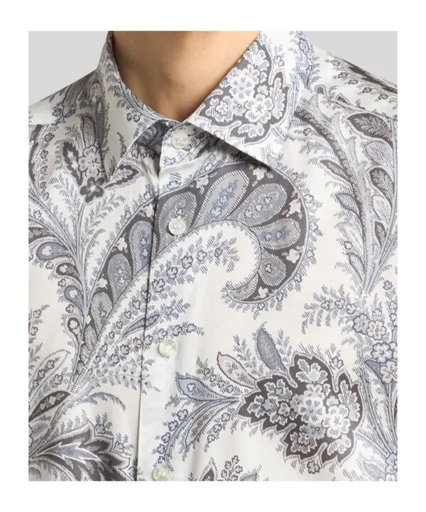 Etro Roma Paisley-printed Button-up Shirt - Gray