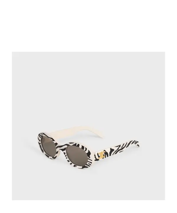 Celine Triomphe 01 Sunglasses In Acetate - Zebra