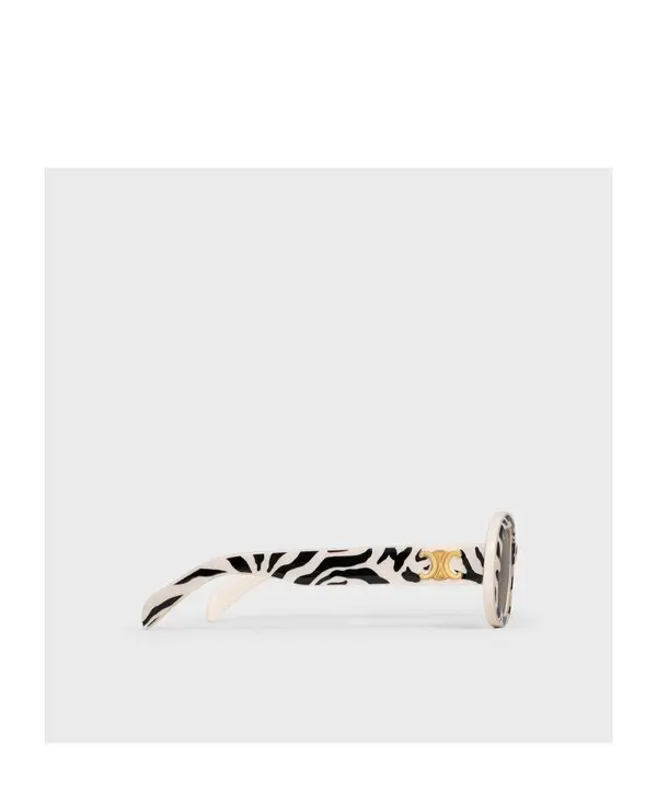 Celine Triomphe 01 Sunglasses In Acetate - Zebra