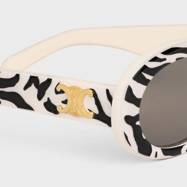 Celine Triomphe 01 Sunglasses In Acetate - Zebra