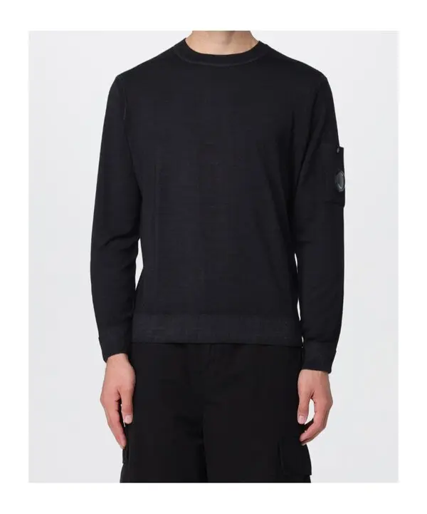 C.P. COMPANY Crewneck Lens Jumper - Black
