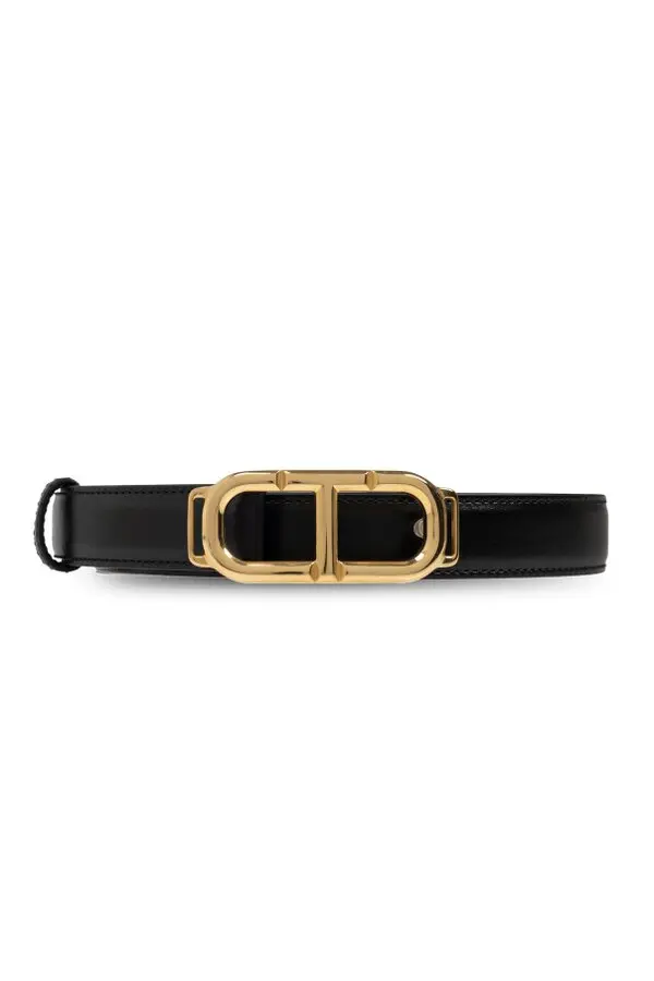 TOM FORD T Logo Buckle Belt - Black