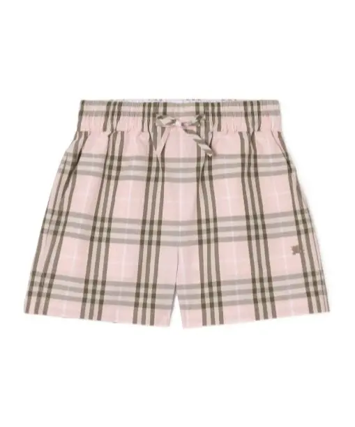 Burberry Checked Drawstring Shorts - Mallow Powder