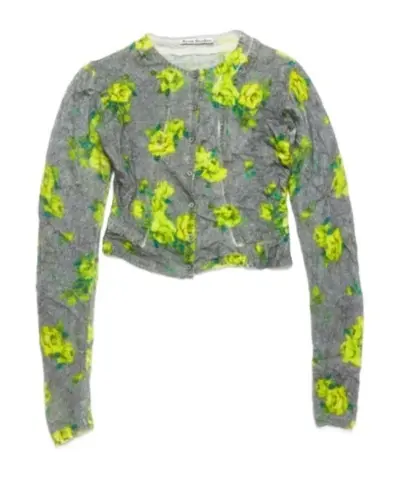 Acne Studios Floral Layered Cardigan - Gray