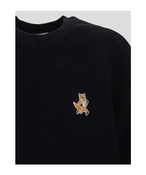 Maison Kitsuné Speedy Fox Patch Crewneck Sweatshirt - Black