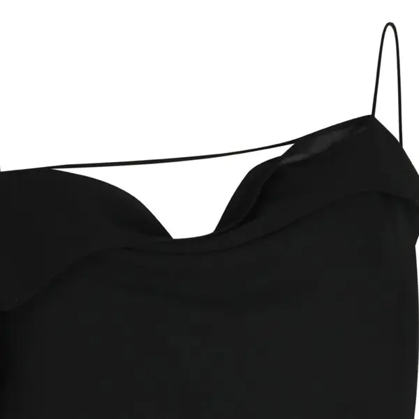 Acne Studios Sleeveless Ruffle Detailed Midi Dress - Black