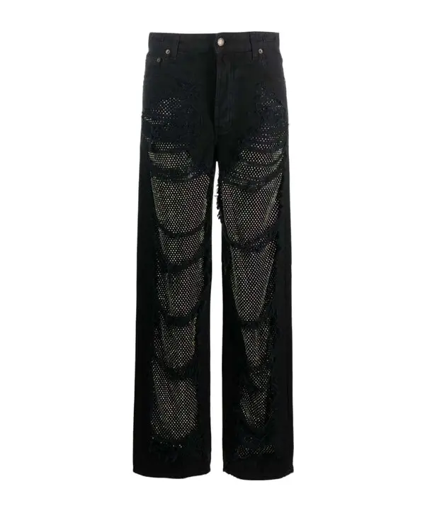 DARKPARK Karen Embellished Distressed Jeans - Black