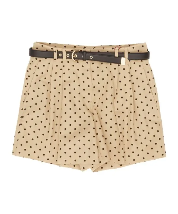 Max Mara Polka Dot Belted Shorts - Nude