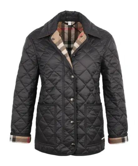 Burberry Quilted Jacket With Classic Collar - Black
