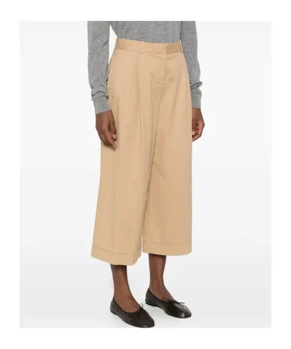 THE ROW Pleated Culottes Trousers - Nude