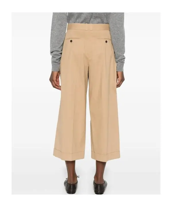THE ROW Pleated Culottes Trousers - Nude