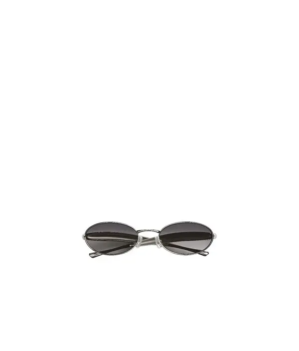 Bottega Veneta Sardine Oval Sunglasses - Silver/grey