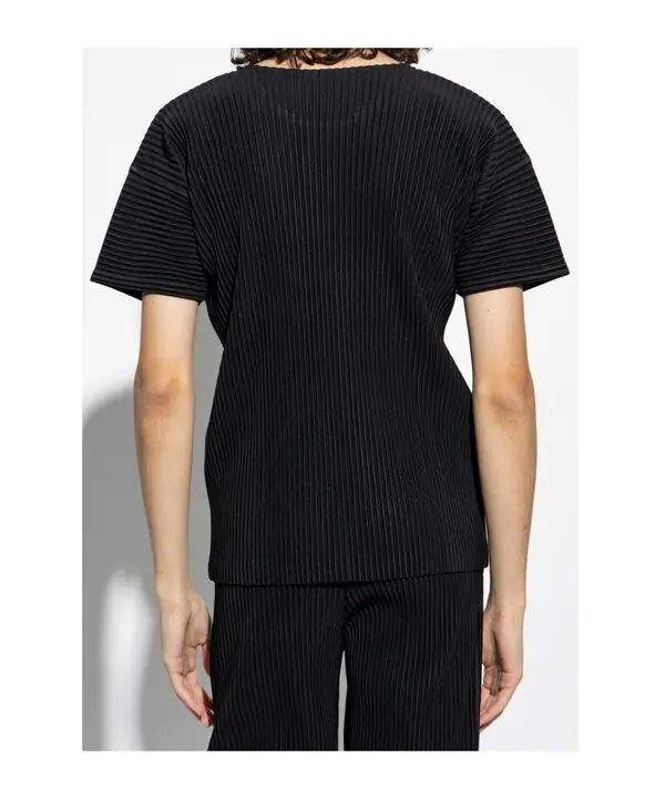 Issey Miyake Homme Plissé Crewneck Short-sleeved T-shirt - Black