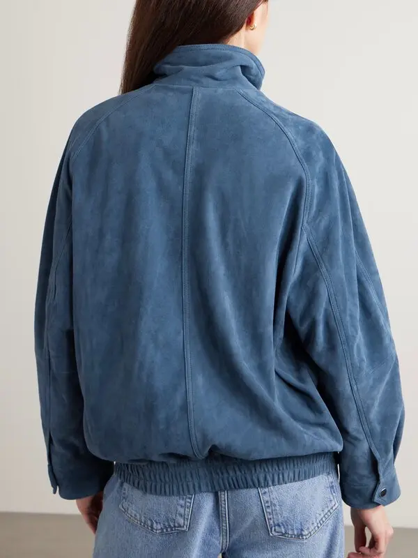 Nour Hammour Ariste Patchwork Suede Jacket - Blue